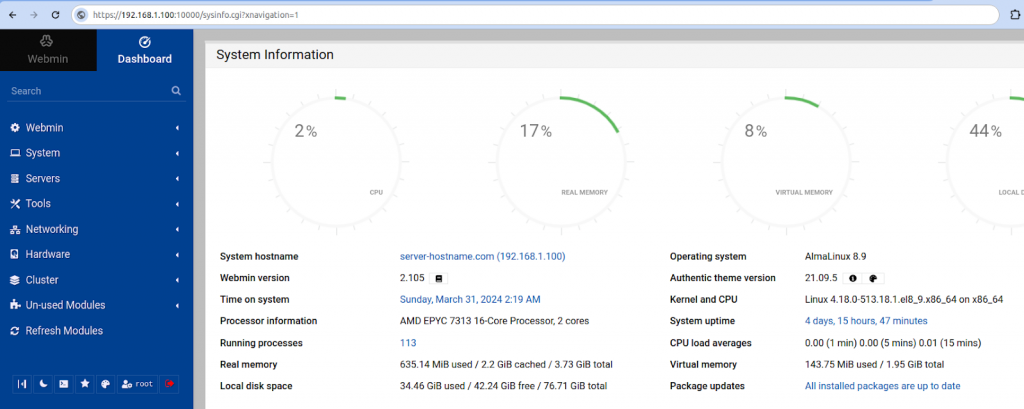 Performing a Webmin Setup on Linux (AlmaLinux) | Liquid Web